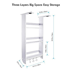 Rack Fridge Wood Organizer Refrigerator Side Storage Rack Paper Towel Holder, Rustproof Spice Jars Rack Kitchen Storage Wrap Rack Organizer Refrigerator Shelf Storage Adjustable Cabinet Door Mount