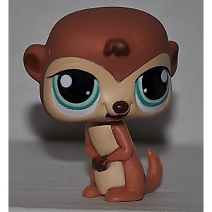 Meerkat #1376 (Brown, Blue Eyes, Not Fuzzy) - Littlest Pet Shop (Retired) Collector Toy - LPS Collectible Replacement Figure - Loose (OOP Out of Package & Print)
