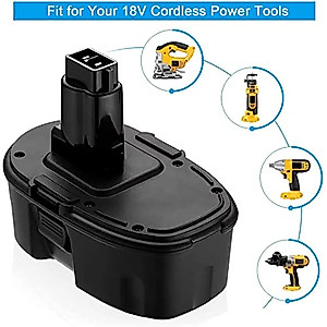 2 Packs 3.6Ah 18 Volt DC9096 Battery(Black) and DC9310 Charger Compatible with Dewalt 18V Battery DC9098 DC9099 DW9098 DW9099 DW9096