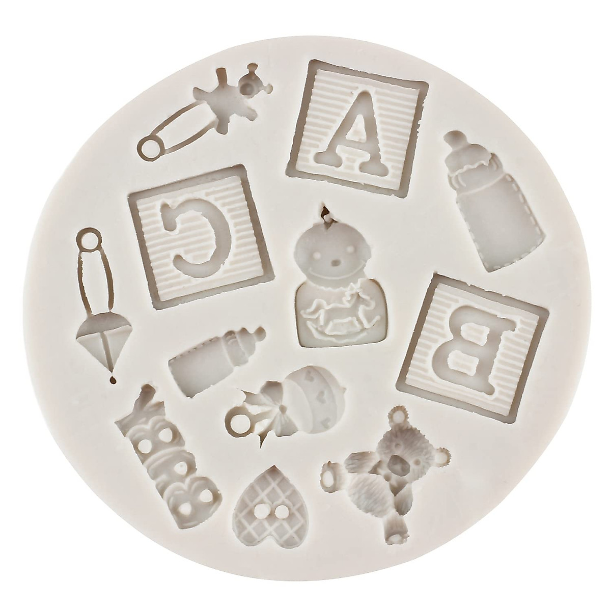 Sijiangmold Baby Shower Themed Cake Fondant Molds Baby Silicone Mold Baby Feet Baby Bottle Mold For Baby Birthday Cupcake Topper Cake Decorating Candy Gum Paste Polymer Clay Set Of 6