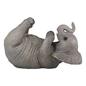 Ebros Kitchen Decor Playful Safari Elephant Wine Bottle Holder Figurine Animal Savanna Oil Wine Valet Storage with Pachyderm Elephant Theme