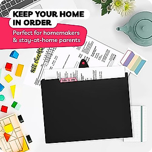 Accordion File Organizer - Expanding File Folder - File Folder Organizer - (5 Pockets, Plastic, for 8.5 x 11) - Expandable File Folder - Accordion Folder (Black)