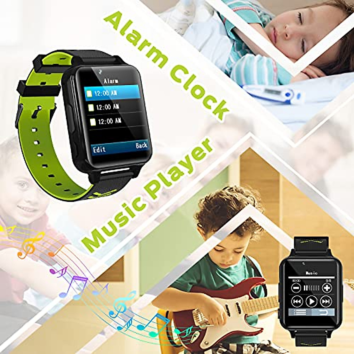 Smart Watch for Kids Smart Watch - Childrens Smart Watch for Girls Boys 4-12 Years with Games Music Alarm Clock Camera Calculator Educational Toys Digital Wrist Watch Christmas Birthday Gifts (Green)
