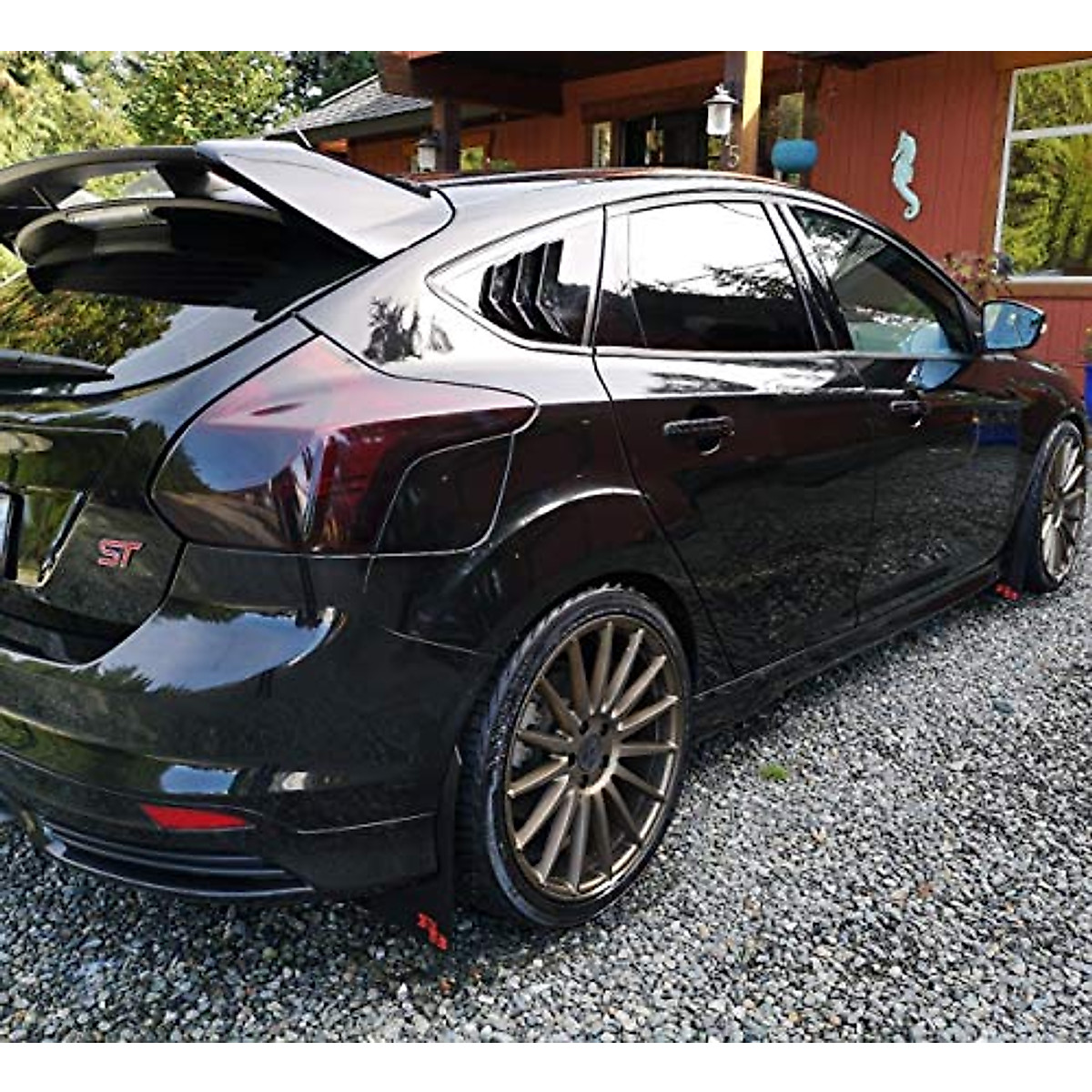 fit for Ford Focus ST RS MK3 Hatchback 2PC 2012 2013 2014 2015 2016 2017 2018 Shiny Black Window Side Louvers Vent