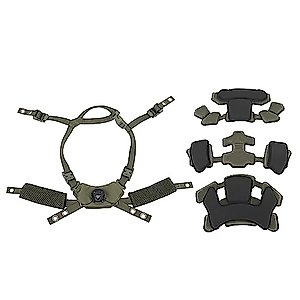 FECAMOS Helmet Pad Kit, Helmet Chin Strap Easy to Install Comfortable Strong Compatibility for Fast for Wendy (Army Green Sponge)