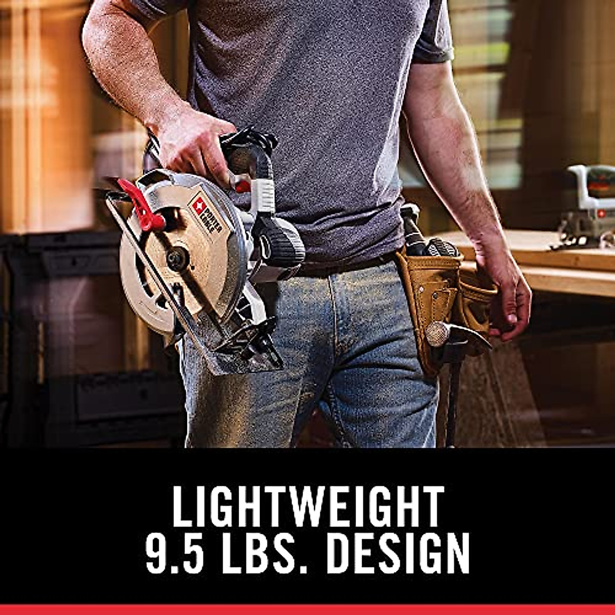 PORTER-CABLE 7-1/4-Inch Circular Saw, Heavy Duty Steel Shoe, 15-Amp (PCE300)