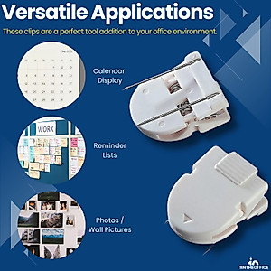 1InTheOffice Cubicle Clips, White Cubicle Pins, Office Clips, Wall Clip for Fabric Panels, (12 Pack)