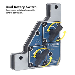 Kadimendium 2Pcs Welding Magnet 2 Switch Welding Holder 90 Degree 28KG Welder Magnetic Holder Angle Support Fixture Welding Clamp