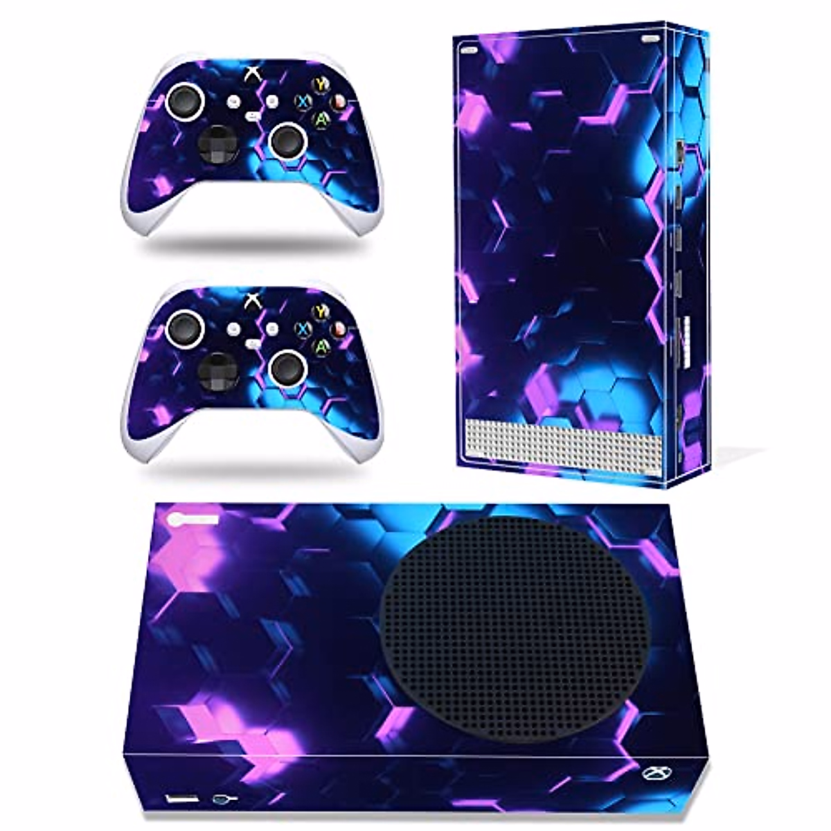 Skin Sticker for X Box Series S Console and Controller, Full Cover Wrap Protector Decal Compatible with Xbox Series S (Deep Purple)