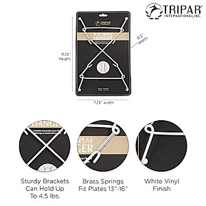 TRIPAR 13-16-Inch White Plate Wire Wall Super Plate Hanger
