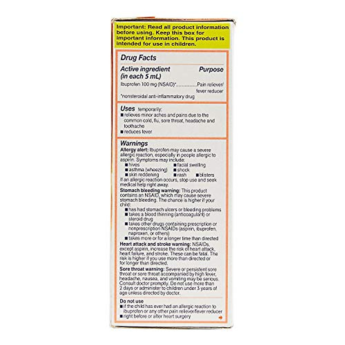 Motrin Children's Ibuprofen Oral Suspension Original Berry Flavor - 4 oz, Pack of 4