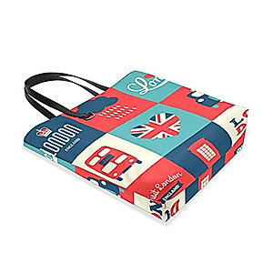 ALAZA London British Flag Tote Bag Purse Handbag for Women Girls