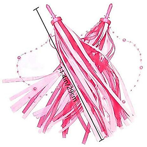 kortes 2 pcs Girls Pink Bike Streamers Kids Handlebar Streamers Bike Tassels Ribbons Kids Bike Accessories