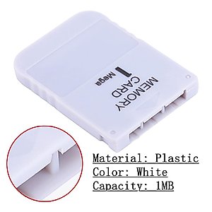 Memory Card Portable 1MB Memory Card Stick for Sony PS1 Compatible with Any One Games White [video game] [video game]