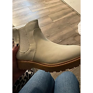 Jauoop Girls Boys Suede Ankle Boots Warm Combat Shoes With Side Zipper for Toddler/Little Kid/Big Kid