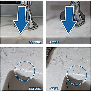 Quartz Countertop Chip Repair Kit(White), Traceless & Quickly Repair Edge Chip, Crack and Hole, Quartz Countertop Repair Kit for Quartz, Marble, Granite, Porcelain and Other Stone Surfaces, 59ml