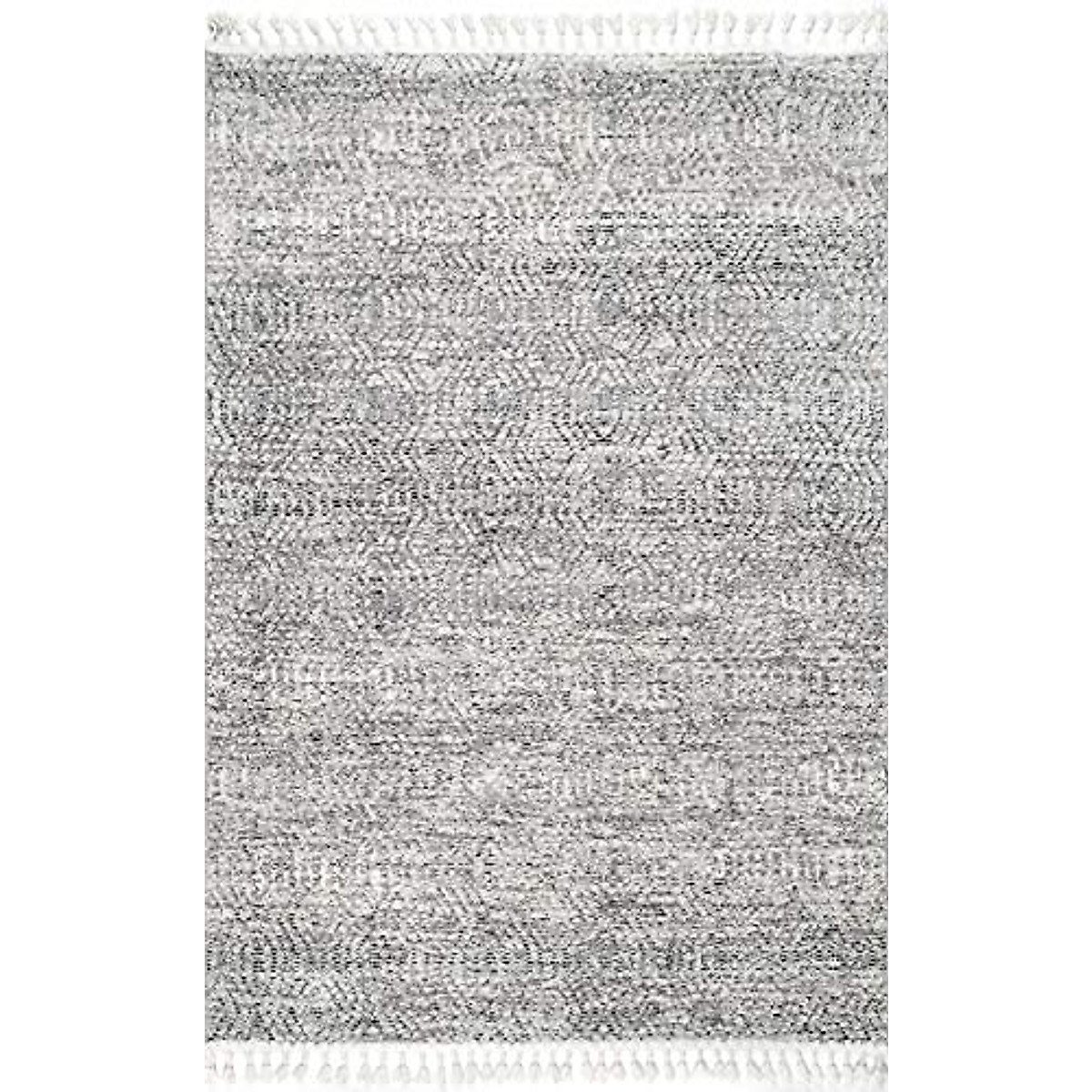 nuLOOM Arielle Soft Trellis Textured Tassel Area Rug, 7' 10" x 10' 10", Grey