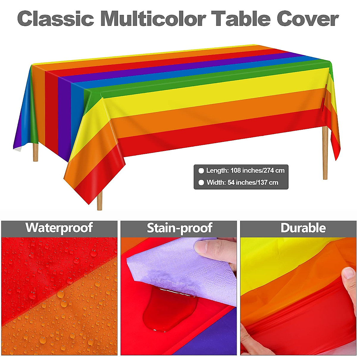 Ruisita 193 Pieces Rainbow Party Supplies Include Disposable Dessert Paper Plates Cups Napkins Forks Knives Spoons Table Cover Serve 24 Guests Dinnerware Cutlery Set for Birthday Wedding Decoration