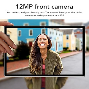 Airshi Gaming Tablet, 12MP 24MP Camera Tablet PC 12GB 256GB Memory US Plug 100‑240V Octa Core CPU 10.1 Inch for Travel (US Plug)