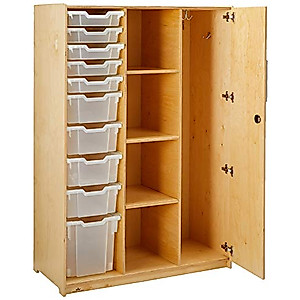 Whitney Brothers Teachers Wardrobe W/Trays & Locking Door, 18.5x40.5x58.75