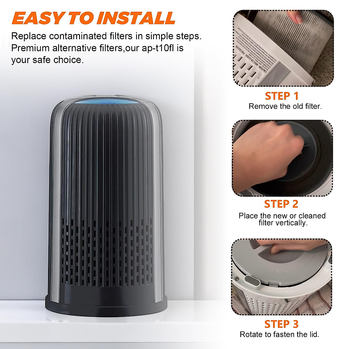 AP-T10FL AP-T10 Air Purifier Filter Replacement for Homedics Air Purifier by Blutoget - Fit for Homedics Total Clean Air Purifier AP-T10-BK AP-T10-WT-360 Degree H13 True HEPA with Activat Carbn 2Pack