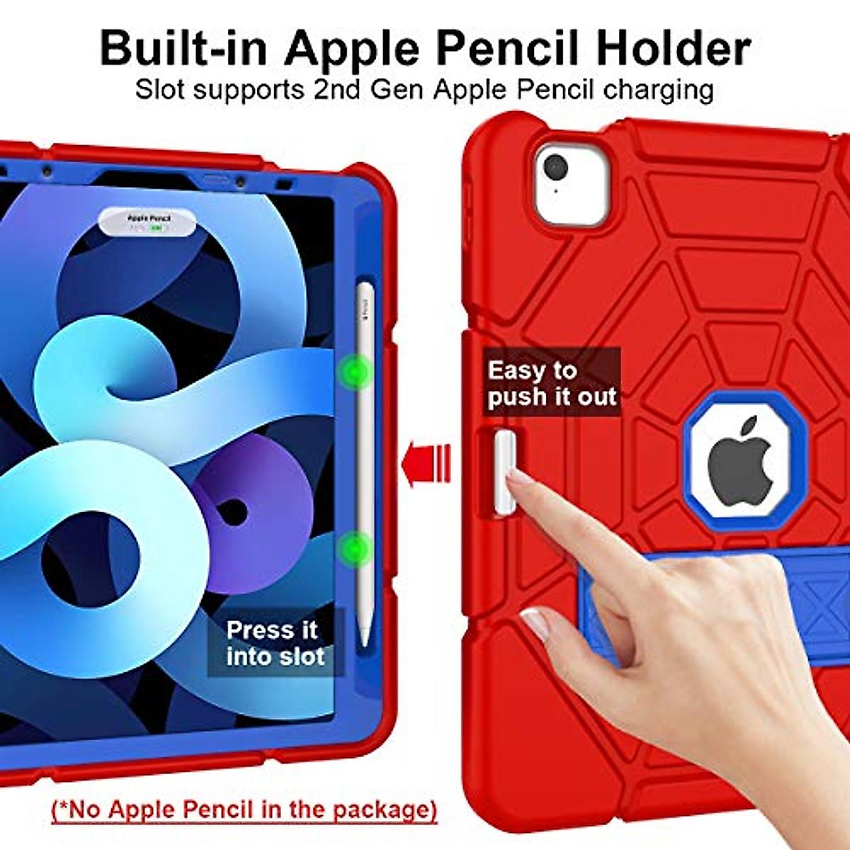 Grifobes for iPad Air 5th/4th Generation Case 2022/2020 10.9", for iPad Pro 11 inch 2022/2021/2020/2018 Heavy Duty Shockproof Rugged Cover with Pencil Holder Stand iPad Air 5 4 Gen for Kids Boy