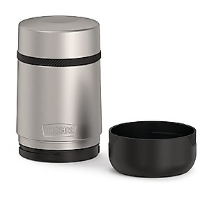 ALTA SERIES BY THERMOS Stainless Steel Food Jar 18 Ounce, Matte Steel/Espresso Black