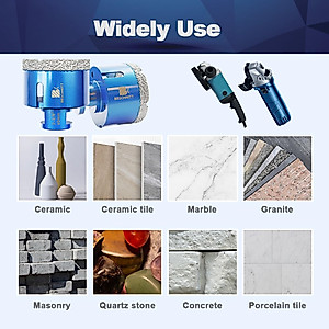 1 Inch Diamond Core Drill Bit for Porcelain Tile Ceramic Marble Granite Drilling,BRSCHNITT 1pc Vacuum Brazed Diamond Hole Saw with 5/8-11 Thread (25mm)