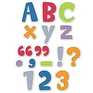 CTP Chevron Solids Punch-Out Letters for Classroom – Essential Homeschool Supplies – Top Back To School Supplies 1893