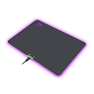 Redragon P010 Gaming Mouse Pad, RGB LED Lighting Effects, Wired, Hard Non-Slip Rubber Low Friction Surface Mouse Mat for MMO Computer Windows PC Gamers (13.8 x 9.8 Inch)