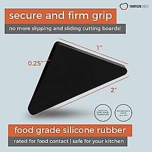 Thirteen Chefs Cutting Board Feet, Non Slip Silicone Pads, Set of 8, Red - Non Adhesive, Glue Free