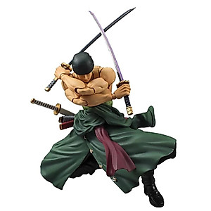 HOUYSA Japanese Animation Integrated Rolonoa Zoro Statue Fighting Version. Pirate King Three Knife Flow Movable Solon PVC Action Model Series Cool Stunt Doll Toys