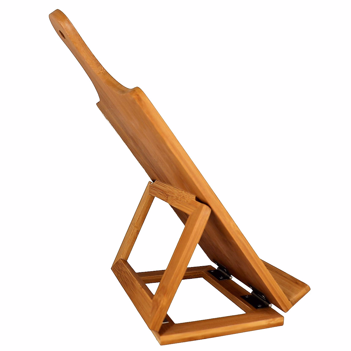 Gammy’s Recipe Cookbook Holder Stand Gift - Custom Engraved Bamboo Cutting Board Foldable Chef Easel Metal Hinges Kickstand iPad Tablet Compatible Christmas Birthday Kitchen Decor Design (7.25x13.5)