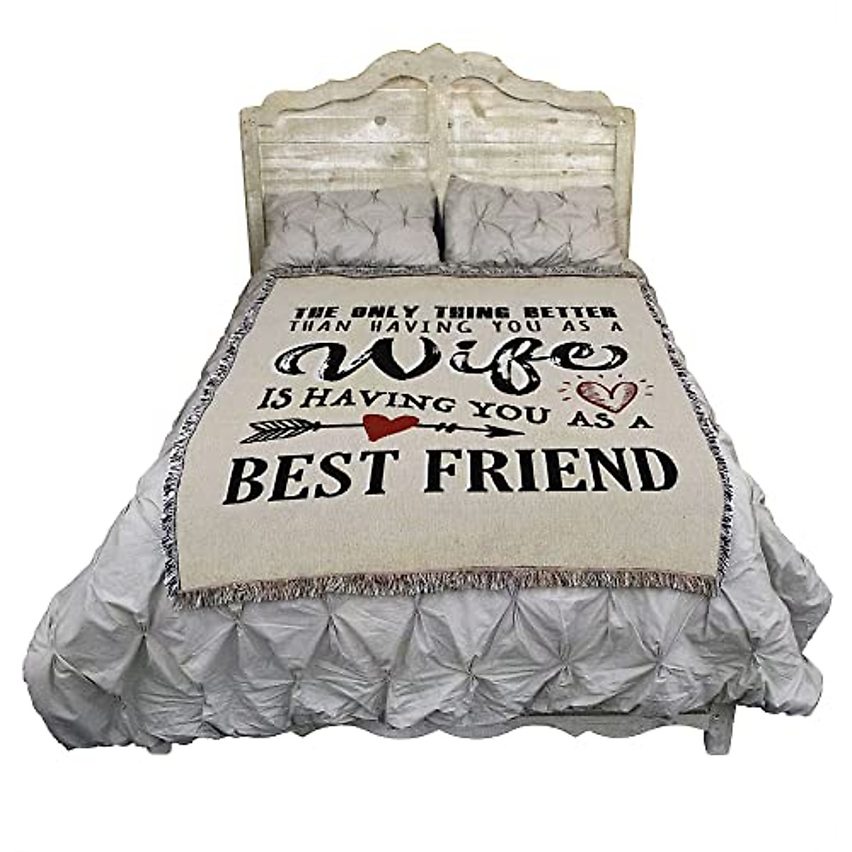 Pure Country Weavers Only Thing Better Wife Best Friend Blanket - Gift Tapestry Throw Woven from Cotton - Made in The USA (72x54)
