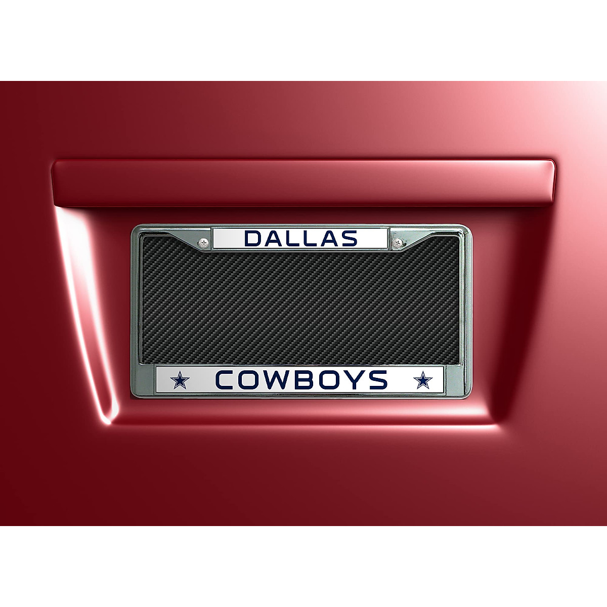 Rico Industries NFL Dallas Cowboys Standard Chrome License Plate Frame, 6 x 12.25-"