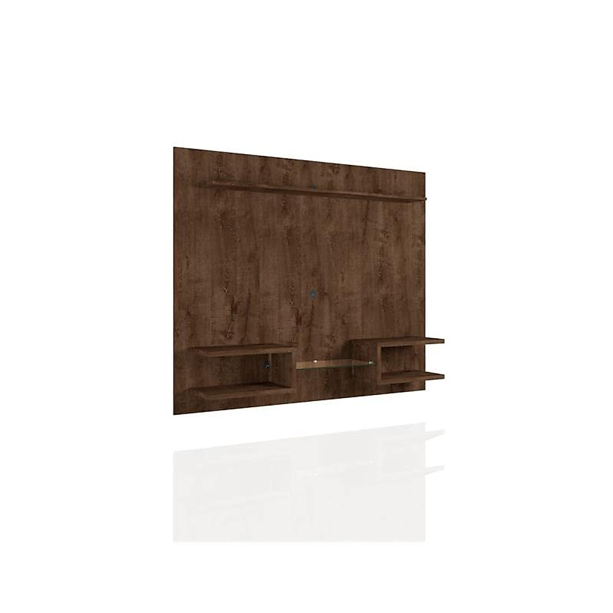 Manhattan Comfort Plaza Modern Floating Wall Entertainment Center with Display Shelves, 65.25", Rustic Brown