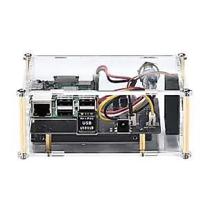 Acrylic Case with Cooling Fan for Raspberry Pi X820 V3.0 2.5" SATA HDD/SSD Shield Expansion Board Kit
