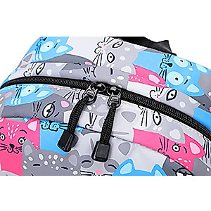 Wadirum Girl Casual Laptop Backpack Lightweight Bookbag for Women Cat