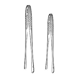 Korean Bbq Tongs Set, Korean Barbecue Tongs,Grill Tongs,Kitchen Tongs For Cooking,Stainless Steel Meat Tongs, Food Tongs, Bread Clip,Ice Tongs, Clip Head Hollow Design, (One Long And One Short)