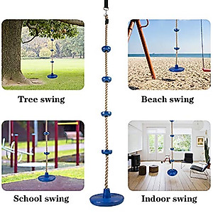 Kids Climbing Rope Tree Swing Sets with Platform Outdoor Toys Playset for Playground Backyards Jungle Gym Toddler Swings Gifts Trees House Saucer Swing Outside Playset Toys