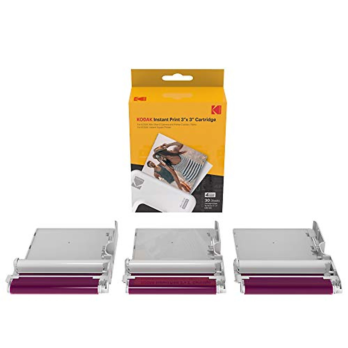 KODAK 4PASS Film Cartridge (3x3") for KODAK Mini 3 Retro and Mini Shot 3 Retro, 60 Sheets