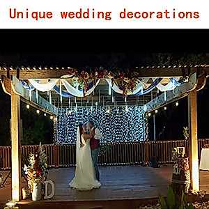 Kwaiffeo Christmas Lights Outdoor, Meteor Shower Lights Falling Rain Lights 12 inch 8 Tube 192 LED Snow Falling Icicle Cascading Lights for Xmas Tree Halloween Decoration Wedding Party, UL Plug, White