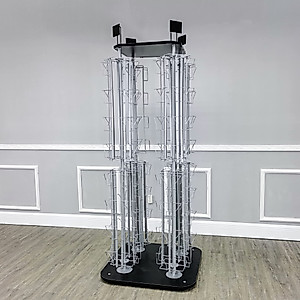 FixtureDisplays® DVD, CD, BlueRay, Literature,Greeting Card Postcard Rack Display High Capacity 128 Adjustable Pockets 5.1" to 10.6" Wide, up to 8" Tall Cards 11877