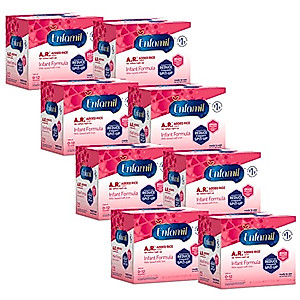 Enfamil A.R. 48 bottles (2 fl oz each), Ready to Feed Baby Formula Bottles, reduces spit up in 1 week, Omega 3 DHA & Iron, thickened with rice starch