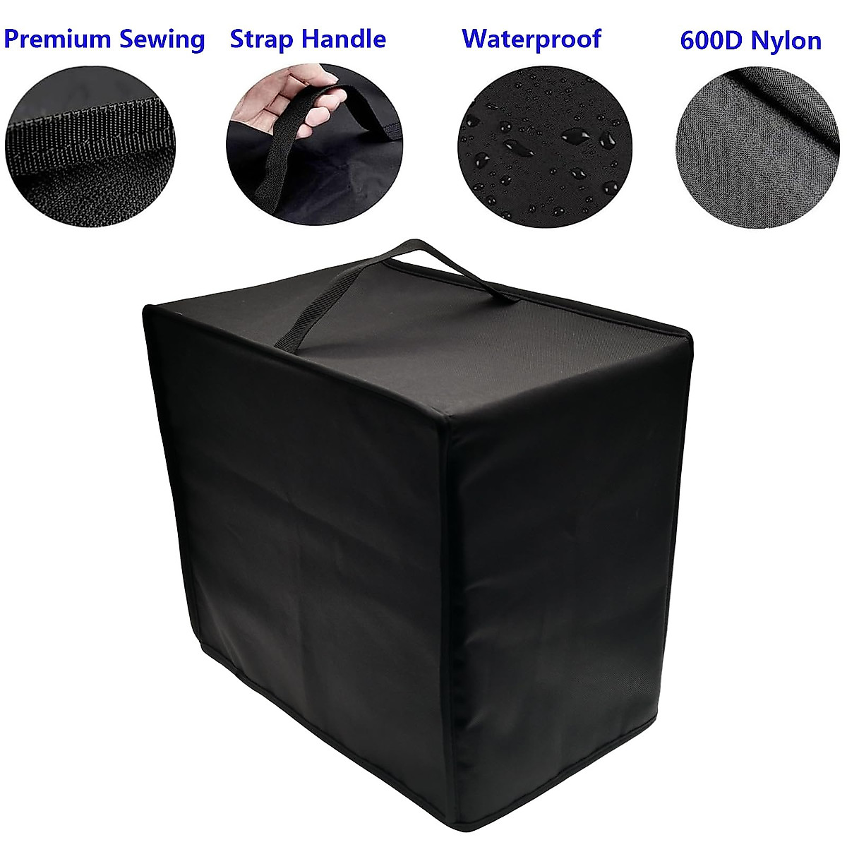 SHTCSZBA Ice Maker Cover for AGLUCKY Countertop Ice Maker Machine, Waterproof Dustproof Heat-Resistant Scratch-Resistant UV-Resistant Cover for Ice Maker Countertop Nugget, 600D Nylon Black