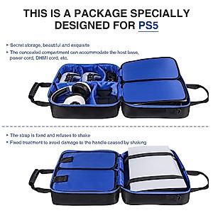 Storage Carrying Case for PS5 Accessories, Waterproof bag for Sony Playstation 5 Digital Edition/Ultra HD Game Consoles ,Storage Controllers, headset, base, remote control and cables.