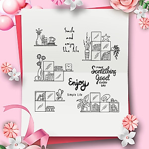 Flower Bookcase Clear Silicone Seal Stamp for Scrapbooking DIY Photo Album Decoration Card Making Embossing Rubber Stamp Clear Stamps for Crafts