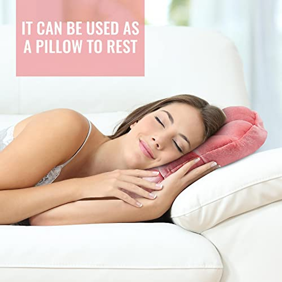 Marsui Pink Sea Princess Seashell Decorative Pillow, Soft Sea Shell Shaped Chair Cushion Stuffed Throw Pillow Cute Clam Pillow for Sofa Bed Couch Chair Home Living Room Bedroom Office (13.4 x 9.8 in)