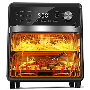 Nuwave X Chef Todd English Air Fryer Oven Combo, Plug-In Grill w/Sheath Heaters, Authentic Char Flavor, 2024 New Convection System, 2X More Even, 100 Presets, Smarter Probe, 50-550°F, Stainless Steel