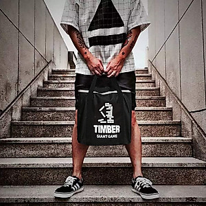 Gentle Monster Giant Tumble Tower with Dice & Game Board, 56 Pcs Large Size Wooden Stacking Game, Classic Outdoor Games for Adult Kids Family (Jumbo 56pc)